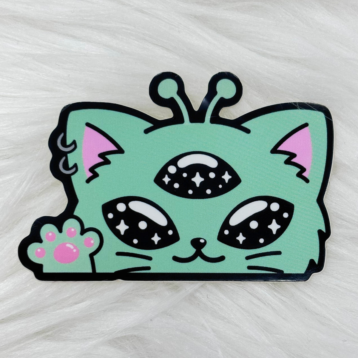 Mini Alien Kitty Peeker Sticker – NattyCat