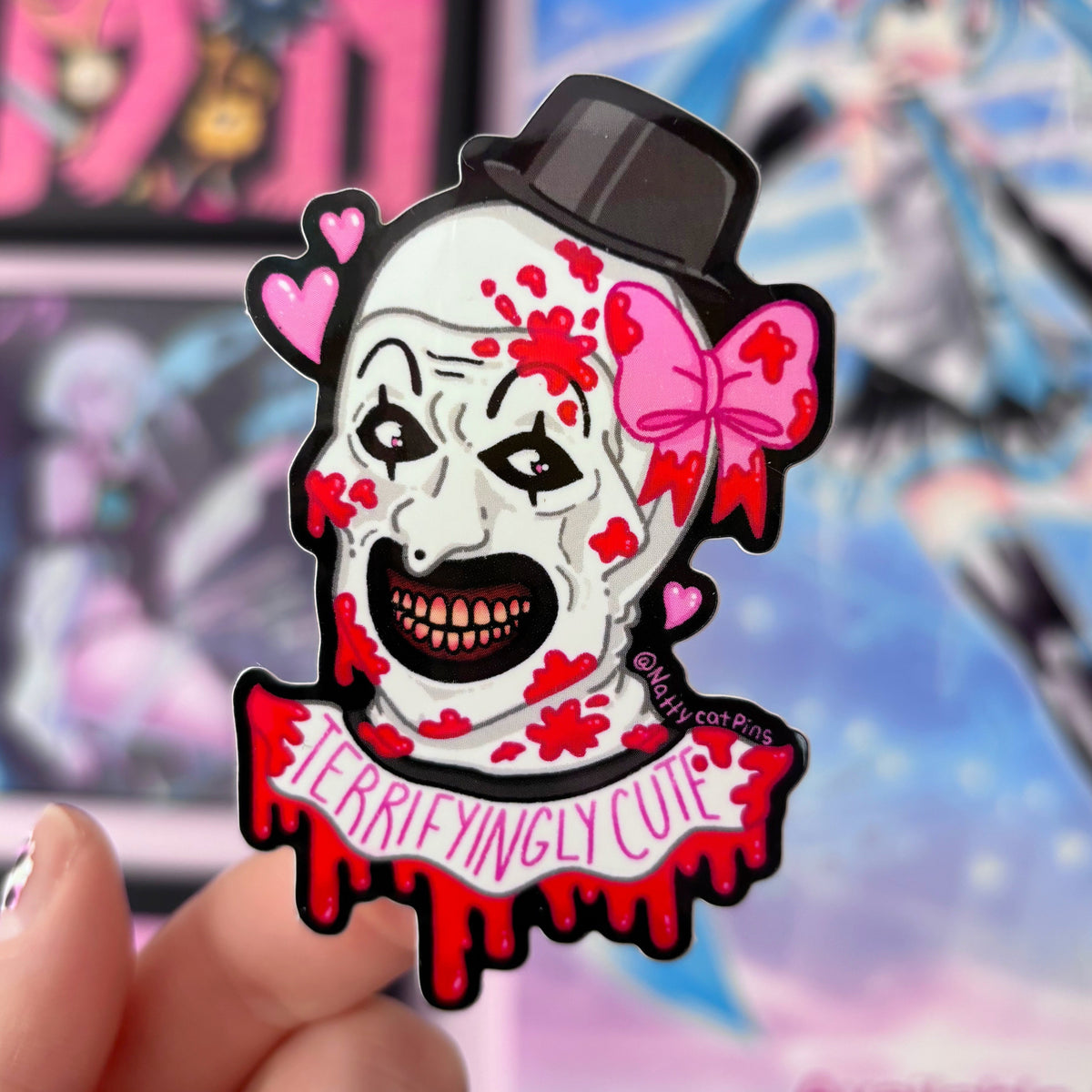 Terrifyingly Cute Clown Sticker – NattyCat