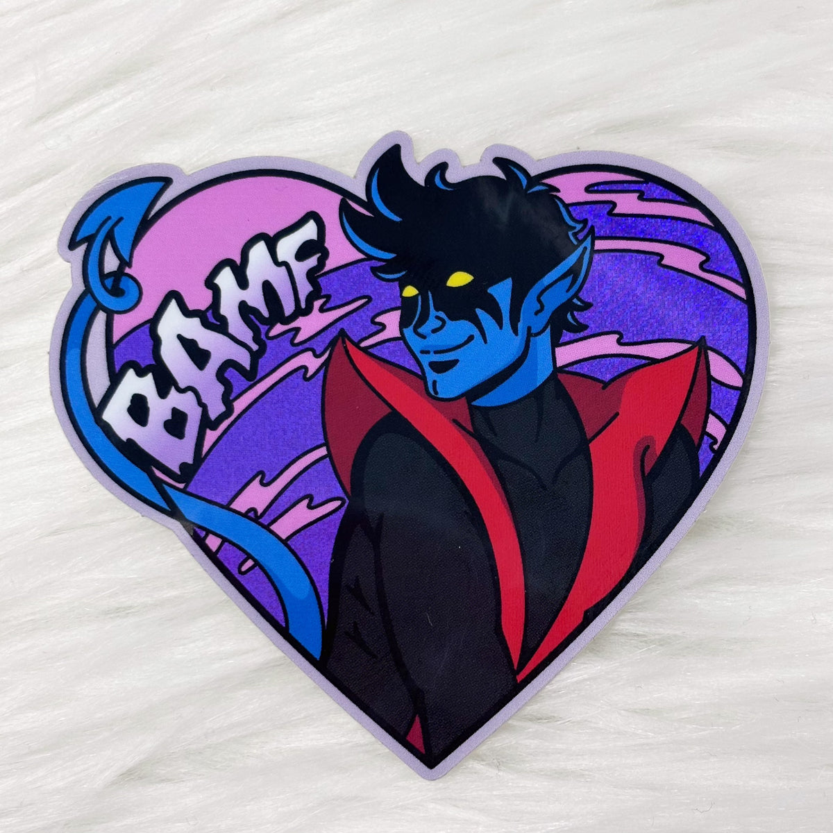 BAMF Glitter Holographic Sticker – NattyCat